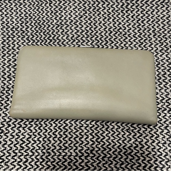 Lodis | Bags | Lodis Framed Grayishgreen Leather Clutch Wallet | Poshmark